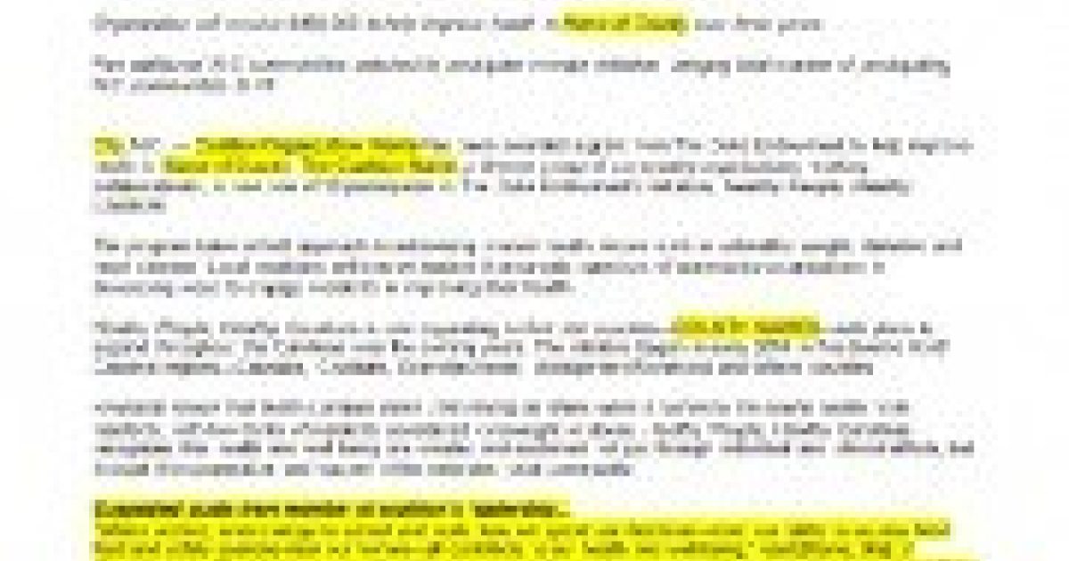 The Duke Endowment | General Letter Template - Healthy People,…